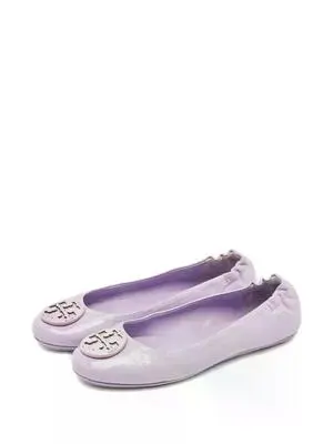 Tory Burch Minnie Logo Leather Ballet Flats