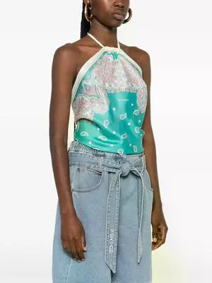 Pinko Paisley Print Halterneck Top