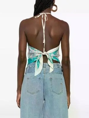 Pinko Paisley Print Halterneck Top