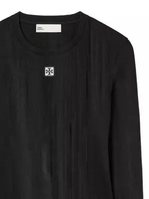 Tory Burch Logo Cotton T-shirt - Black