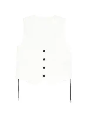 Sacai V-neck Sleeveless Blazer - White
