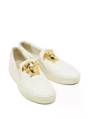 Versace Leather Medusa Slip-on Sneakers