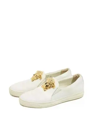 Versace Leather Medusa Slip-on Sneakers