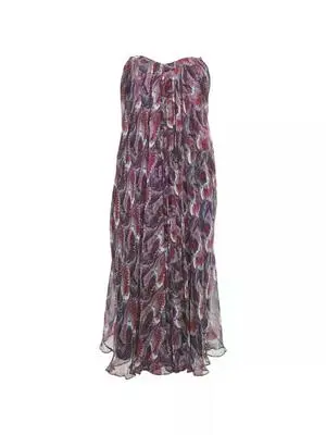 Alexander McQueen Strapless Printed Midi Dress