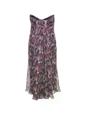 Alexander McQueen Strapless Printed Midi Dress