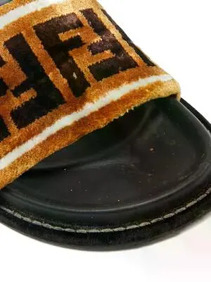 Fendi Velvet Monogram Slides