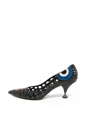 Prada Perforated Leather Pointed Toe Pumps