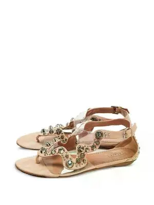 Alaïa Crystal Embellished Suede Flats