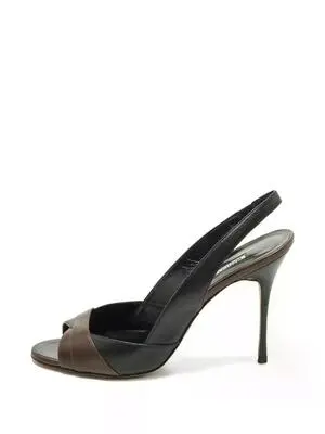 Manolo Blahnik Leather Slingback Pumps