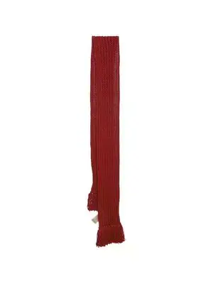 Gucci Ribbed Fringed Scarf - Red
