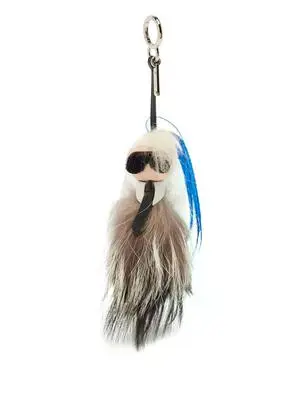 Fendi Karlito Silver-tone Bag Charm - Neutrals