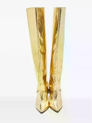 JIMMY CHOO Hurley Mirrored-effect Leather Boots