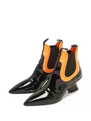 Prada Pointed-toe Leather Ankle Boots