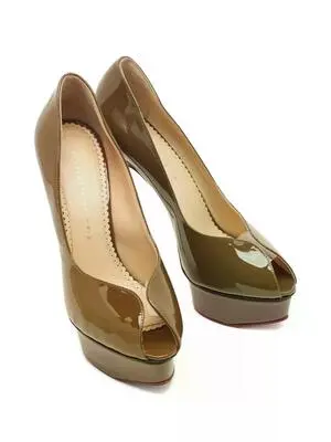 CHARLOTTE OLYMPIA Platform Peep-toe Pumps - Brown