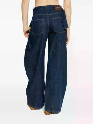 Loewe Belted Pleated Wide-leg Jeans