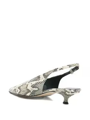 AeydĒ Camila Snake-print Slingback Pumps
