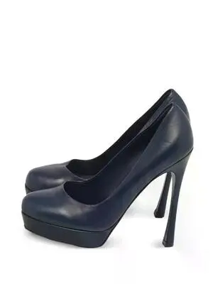 Saint Laurent Leather Heeled Platform Pumps
