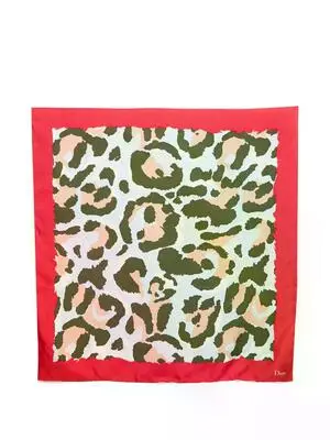 Dior Pink Leopard Print Silk Scarf - Neutrals