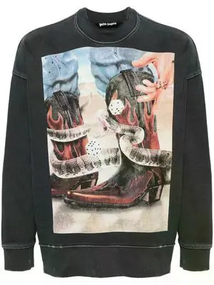 Palm Angels Dice Game Crew-neck Sweatshirt - Black