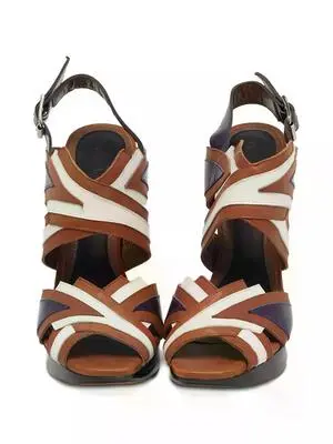 Marni Leather Platform Sandals - Brown