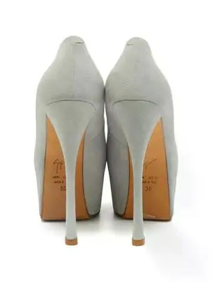 GIUSEPPE ZANOTTI Liza Platform Peep-toe Pumps - Grey