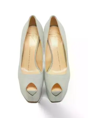 GIUSEPPE ZANOTTI Liza Platform Peep-toe Pumps - Grey
