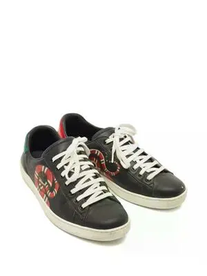 Gucci Ace Kingsnake Leather Sneakers