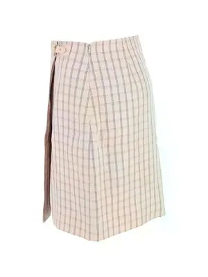 Sandro Checked-pattern Wrap Mini Skirt
