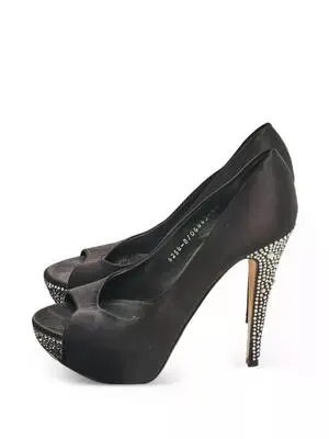 GINA Satin Embellished Platform Pumps