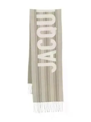 Jacquemus Lecharpe Striped Wool Scarf - Neutrals