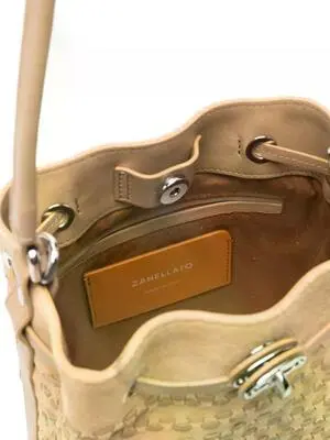 ZANELLATO Small Monda Woven Suede Bucket Bag