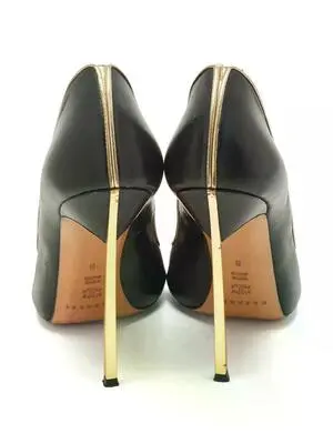 Casadei Leather Peep-toe Blade Heel Pumps