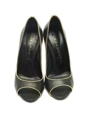 Casadei Leather Peep-toe Blade Heel Pumps