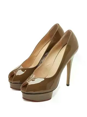 CHARLOTTE OLYMPIA Platform Peep-toe Pumps - Brown
