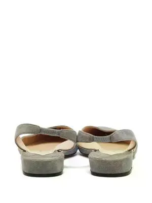PAUL ANDREW Rhea Slingback Flat Mules - Grey