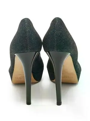 JIMMY CHOO Glitter Platform Peep Toe High Heel Sandals