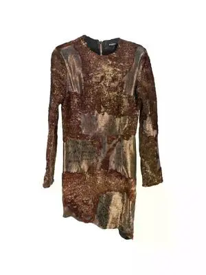Balmain Textured Long Sleeve Mini Dress