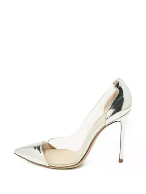 GIANVITO ROSSI Point-toe Stiletto Heeled Pumps - Silver