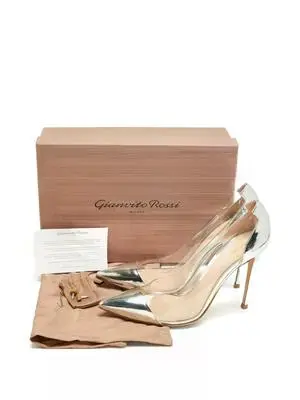 GIANVITO ROSSI Point-toe Stiletto Heeled Pumps - Silver