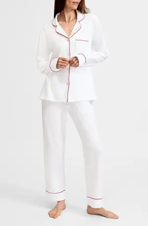 PETITE PLUME Made With Love Pima Cotton Pajamas - White