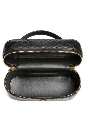 Saint Laurent Large Gaby Quilted Leather Vanity Case - Noir