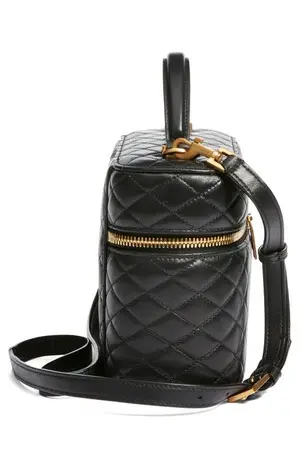Saint Laurent Large Gaby Quilted Leather Vanity Case - Noir