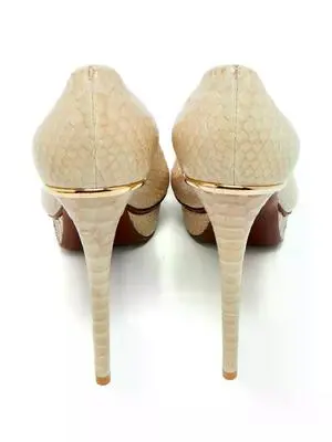 LOUIS VUITTON Python Peep-toe Stiletto Sandals