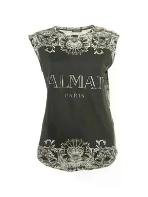 Balmain Sleeveless Button-detail Top