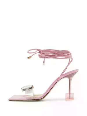 Mach & Mach Crystal Square-toe Sandals - Pink