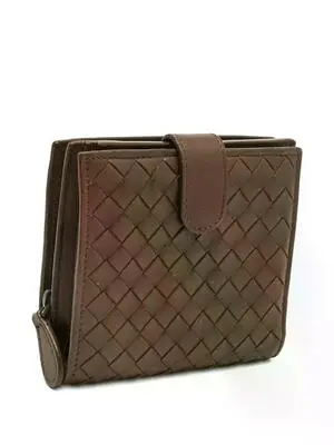 Bottega Veneta Intrecciato Leather French Wallet - Brown