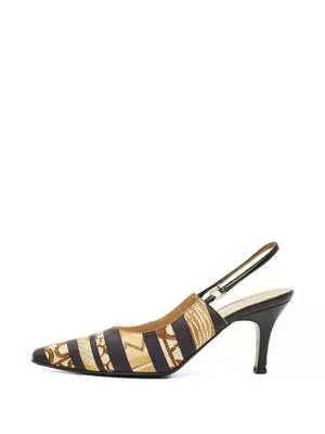 FERRAGAMO Square Toe Slingback Pumps