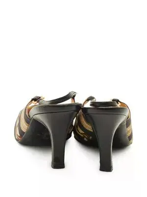 FERRAGAMO Square Toe Slingback Pumps
