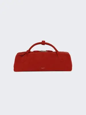 ALAÃA Alaïa Le Teckel Clutch In Suede - Orange