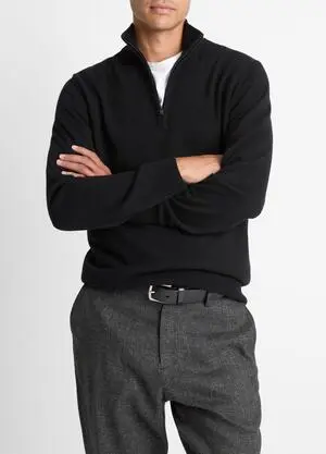 Vince Cashmere Quarter-zip Sweater - Black